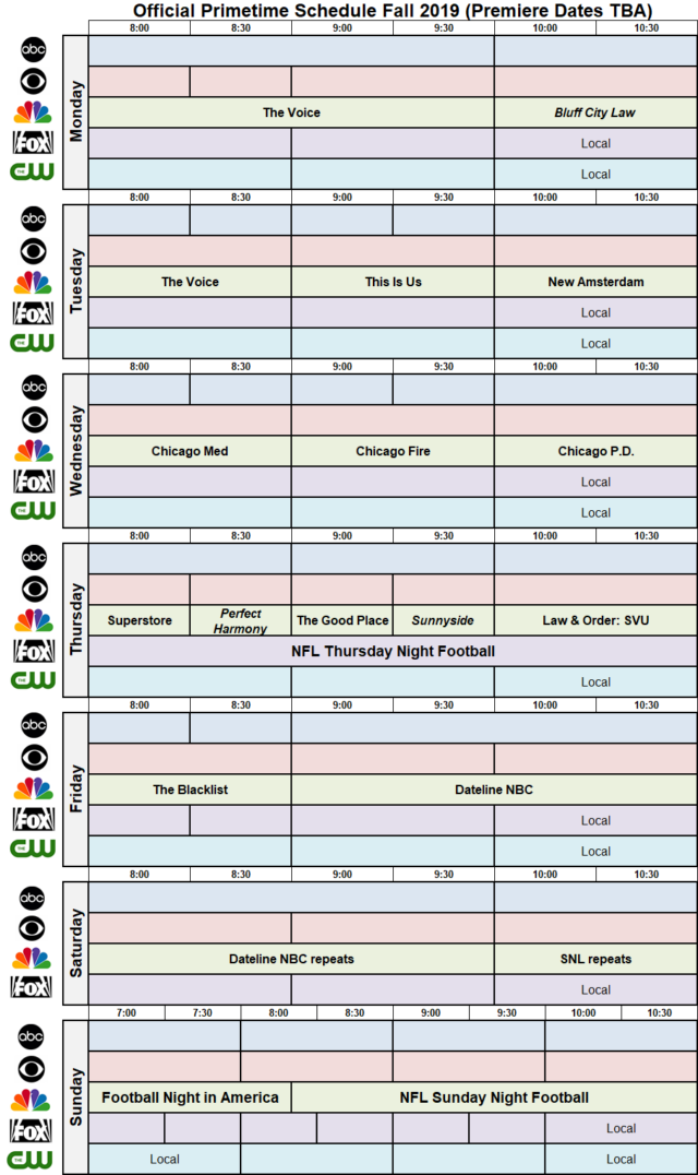NIELSENWAR: The NBC Fall 2019 Schedule & Analysis | Showbuzz Daily NIELSENWAR: The NBC Fall 2019 Schedule & Analysis | Showbuzz Daily
